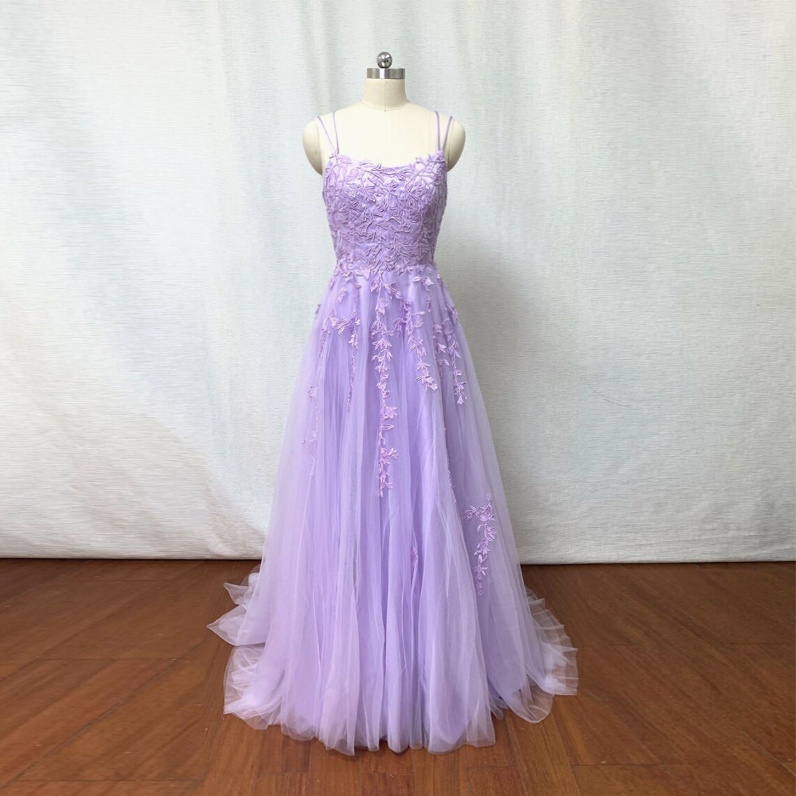 Purple Lace Tulle Prom Dress Fairy With Corset on Luulla