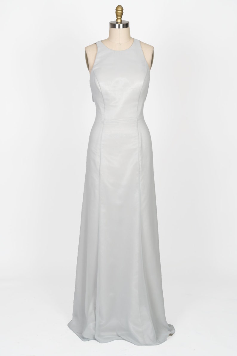 Chiffon Sheer Top With Hanging Chiffon Keyhole Prom Dress on Luulla